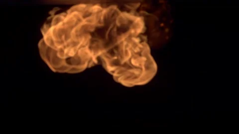 Yellow, Orange fire explosion, burst top... | Stock Video | Pond5