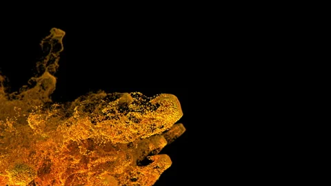 Yellow particle blast from the left in B... | Stock Video | Pond5
