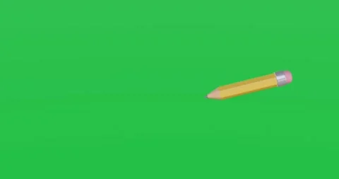 Yellow pencil on green screen chroma key... | Stock Video | Pond5