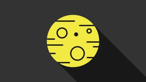 Yellow Planet Mars icon isolated on grey... | Stock Video | Pond5