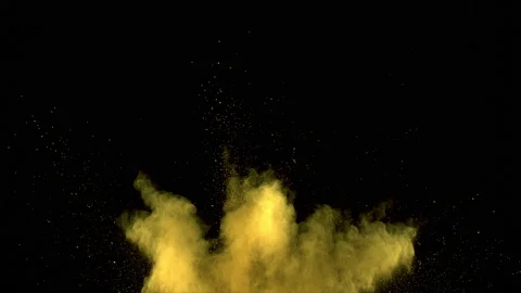 Yellow Powder Blast and Explosion from B... | Stock Video | Pond5