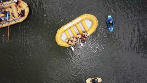 Yellow rafting boat capsizing at Jinja o... | Stock Video | Pond5