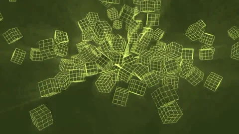 Yellow Square Boxes Falling Animation | Stock Video | Pond5