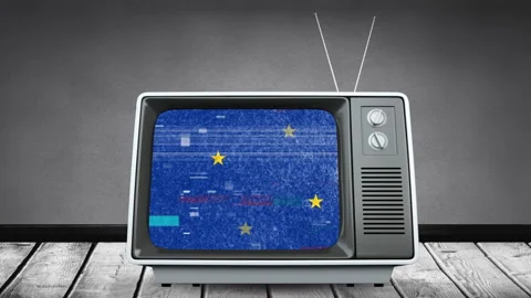 Yellow stars spinning on TV screen again... | Stock Video | Pond5