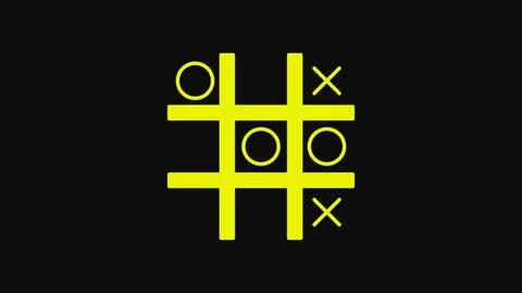 Yellow Tic tac toe game icon isolated on... | Stock Video | Pond5