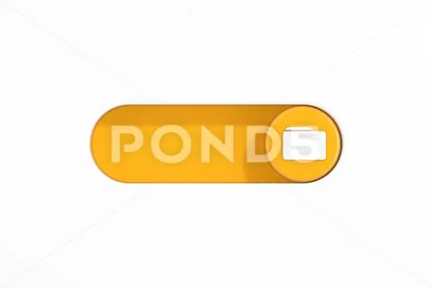 Yellow Toggle Switch Slider with Folder Icon. 3d Rendering: Graphic ...