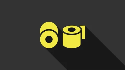 Yellow Toilet paper roll icon isolated o... | Stock Video | Pond5