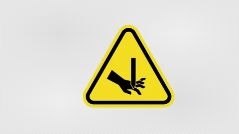 A yellow triangle warning Caution Hand C... | Stock Video | Pond5