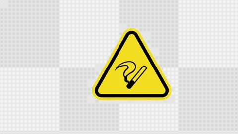 yellow triangle Warning Harmful Fumes Ci... | Stock Video | Pond5