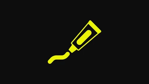 Yellow Tube of toothpaste icon isolated ... | Stock Video | Pond5