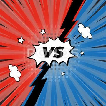 Yellow VS Red, comic fighting cartoon background: Graphic #170369265