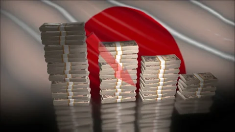 Yen money decrease bar chart animation | Stock Video | Pond5
