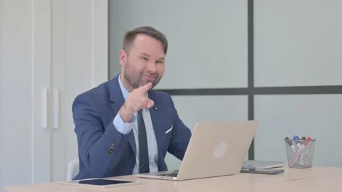 Yes, Businessman Pointing Finger and Sha... | Stock Video | Pond5