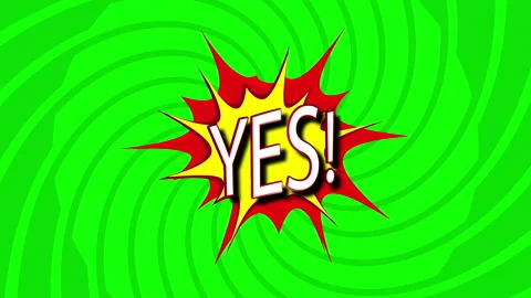 YES Comic Text Animation, with Alpha Mat... | Stock Video | Pond5