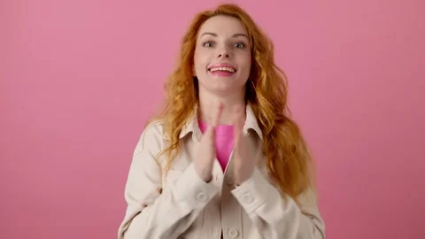 Yes gesture and winner woman smiling nod... | Stock Video | Pond5