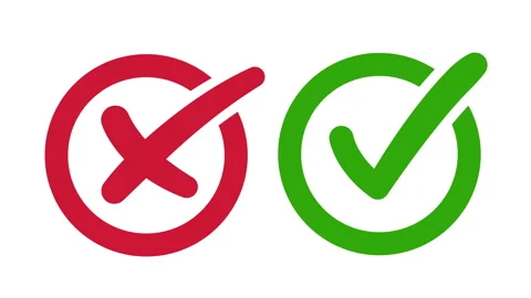 Yes no 4k animation, green check mark an... | Stock Video | Pond5