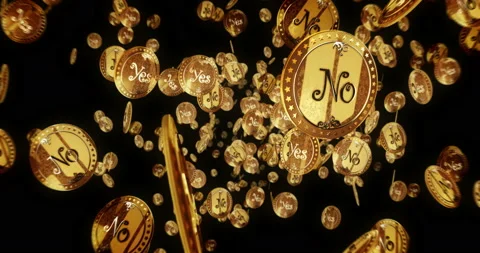 Yes or No random choice flying between g... | Stock Video | Pond5