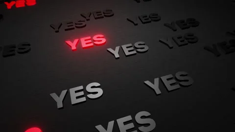 Yes symbol or yeah marks on black backgr... | Stock Video | Pond5