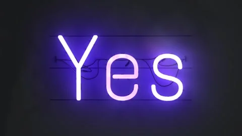 Yes - Title Text Animation With Neon Lig... | Stock Video | Pond5