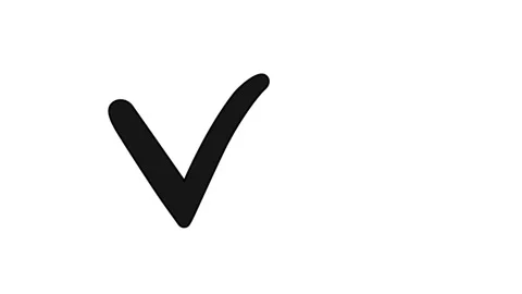 Yes V check mark symbol animation with A... | Stock Video | Pond5