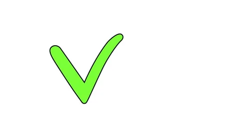 Yes V check mark symbol animation with A... | Stock Video | Pond5