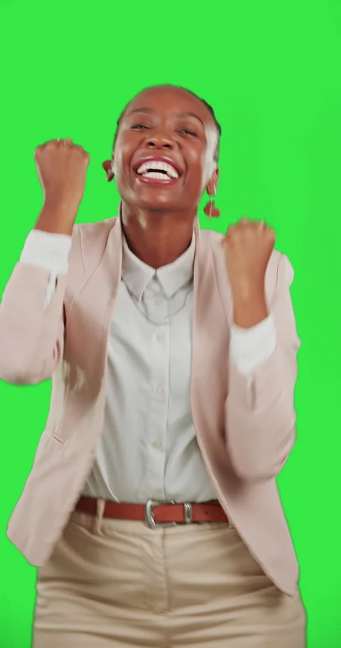 Yes, winning and woman dancing isolated ... | Stock Video | Pond5