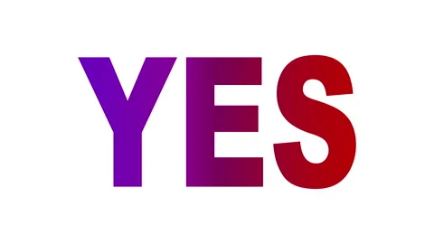 Yes word colorful text 4K seamless loop ... | Stock Video | Pond5