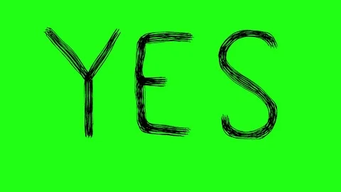 YES Word on Green Screen Scribble Animat... | Stock Video | Pond5