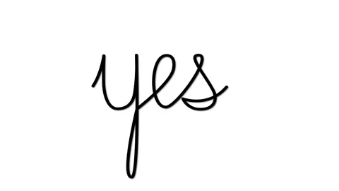 Yes word, hand writing self drawing anim... | Stock Video | Pond5
