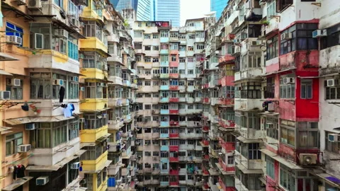 Yick Cheong and Yick Fat old apartment h... | Stock Video | Pond5