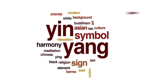 Yin yang animated word cloud, text desig... | Stock Video | Pond5
