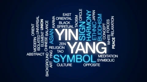 Yin yang animated word cloud, text desig... | Stock Video | Pond5
