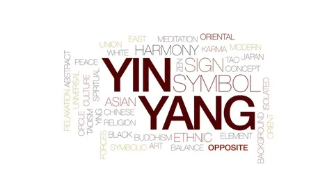 Yin yang animated word cloud, text desig... | Stock Video | Pond5