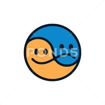 Photograph: Yin Yang Face symbol isolated on white background Yin Yang ...