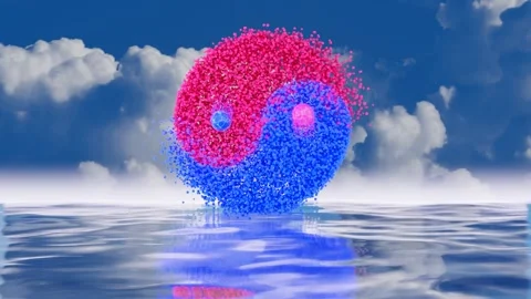 Yin Yang made of particles revolving ove... | Stock Video | Pond5