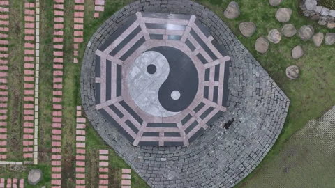 Yin Yang Sign In A Park In Taiwan | Stock Video | Pond5