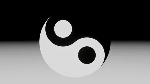 yin yang symbol 3d animation on black an... | Stock Video | Pond5