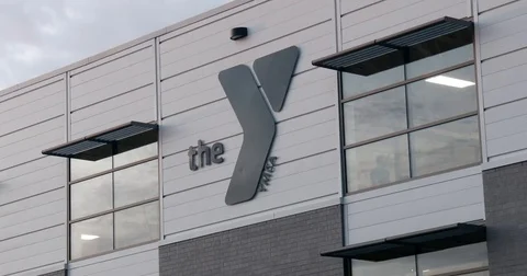 YMCA Exterior - Close up of Y Logo - win... | Stock Video | Pond5