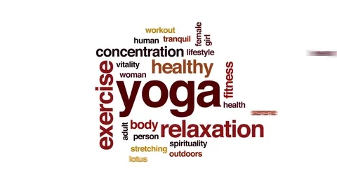 Yoga animated word cloud, text design an... | Stock Video | Pond5