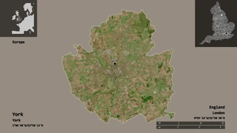 York location. England. Satellite map | Stock Video | Pond5