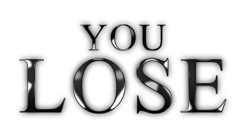 you lose gold silver animated text you l... | Stock Video | Pond5
