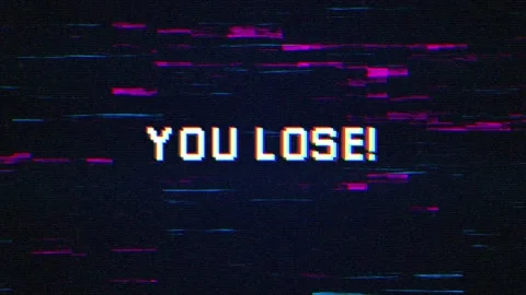 YOU LOSE! text over Glitches, VHS defec... | Stock Video | Pond5