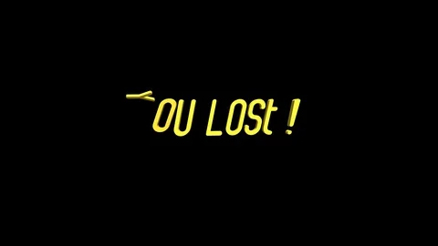 You Lost motion graphics animation on bl... | Stock Video | Pond5