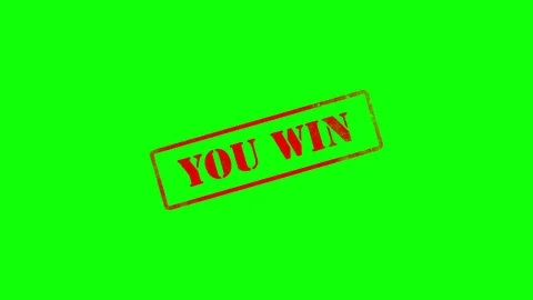 You Win being Stamped on Green Screen wi... | Stock Video | Pond5