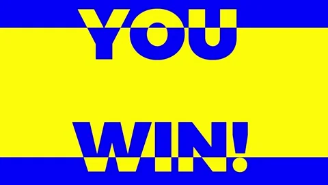 You win, graphic element. Flashing banne... | Stock Video | Pond5