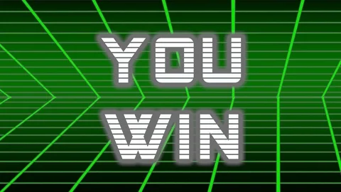 YOU WIN Retro Futuristic Style Title 80S... | Stock Video | Pond5