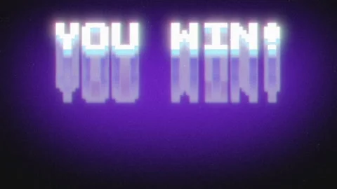 You win retro text 80s style glitch vint... | Stock Video | Pond5