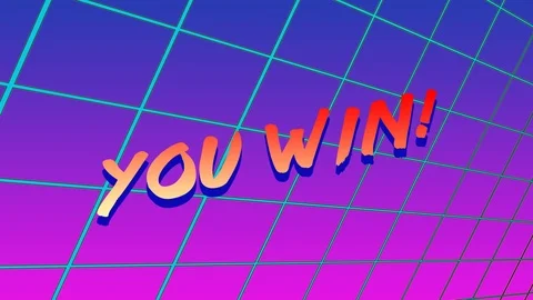 YOU WIN Title Animated Retro Futuristic ... | Stock Video | Pond5