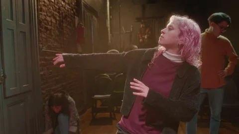 Young Actress Performing Pose on Theater... | Stock Video | Pond5