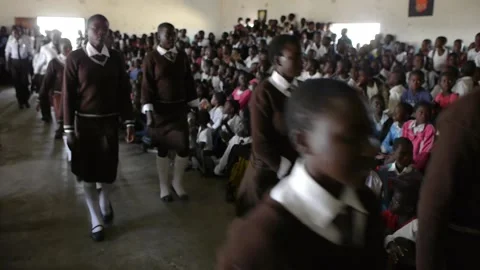 Young African students in uniform march ... | Stock Video | Pond5